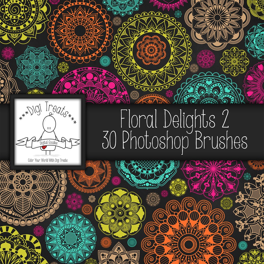 Floral Delights 2 Photoshop Brush Set (30 Brushes) High Quality ...