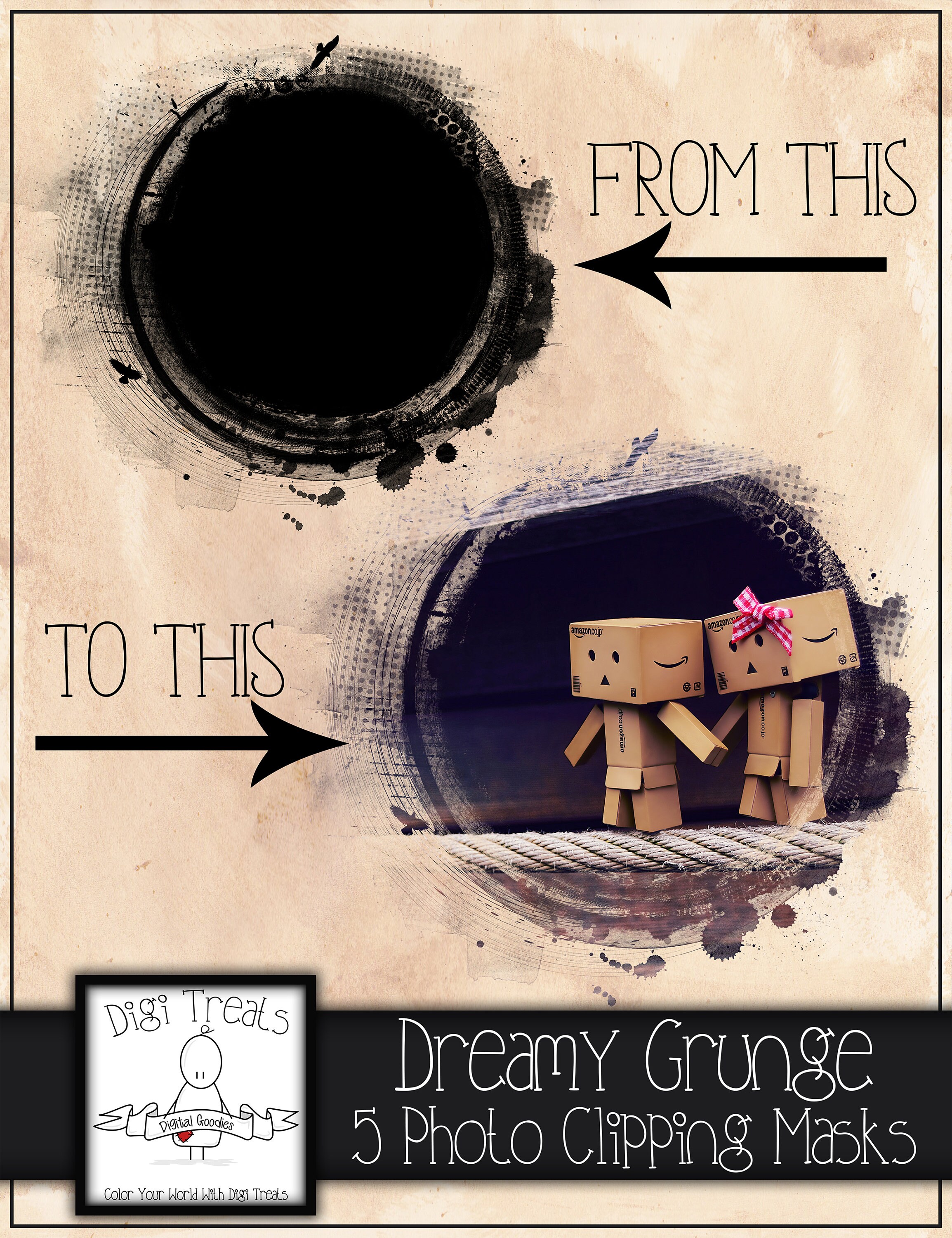 Dreamy Grunge Photo Clipping Masks Set of 5 PNG Clipping | Etsy UK