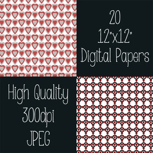 Lots of Love, 12x12 Digital Scrapbook Paper, Romance, Valentines, LOVE ...