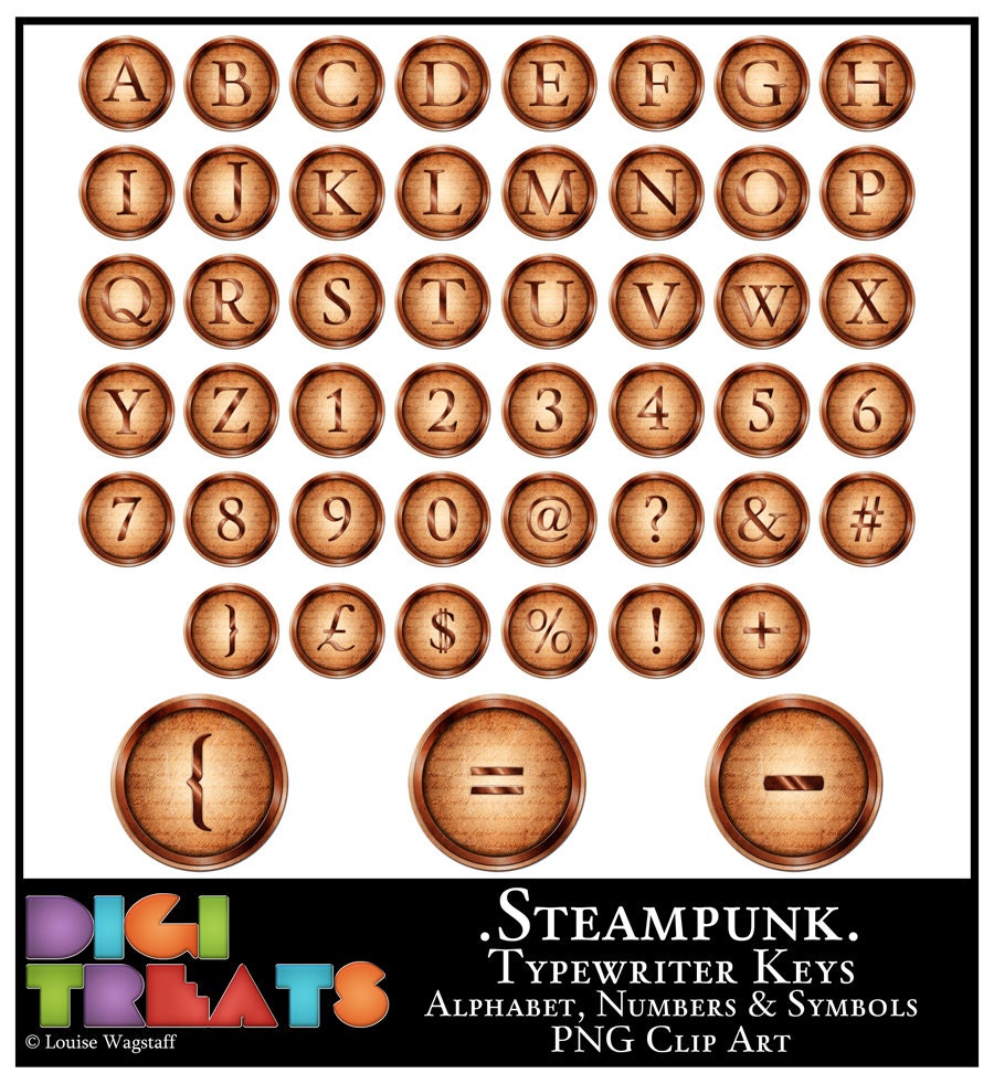 Steampunk Letters Numbers & Symbols PNG Clip Art 49 Pcs | Etsy