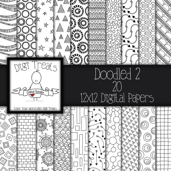 Black and White Digital Papers - Etsy