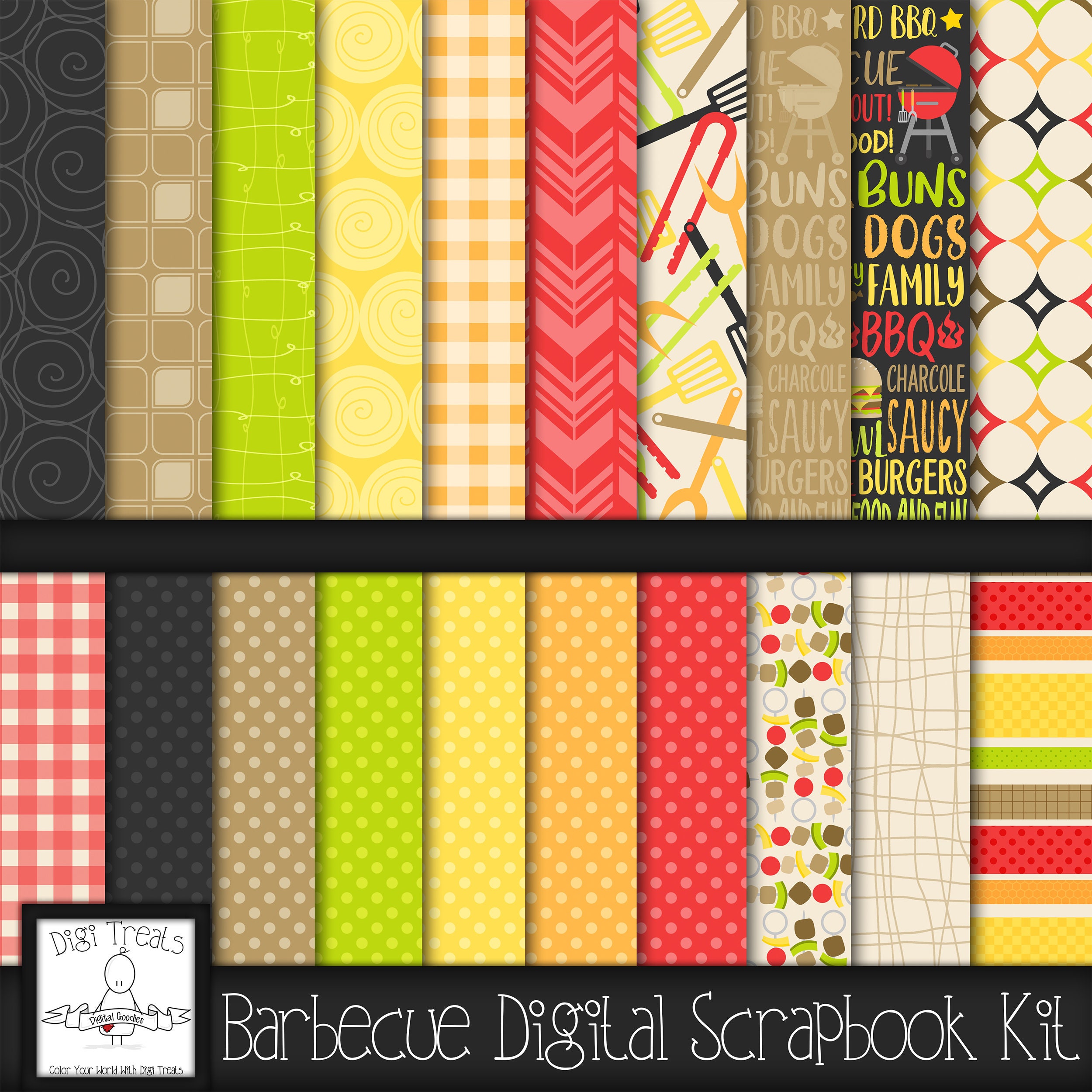 Barbecue Time Digital Scrapbook Kit. BBQ Barbecue Themed - Etsy UK