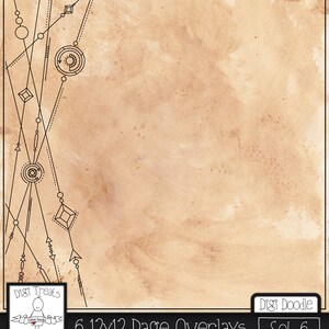 Digi Doodle Set 6, 12x12 Overlays. Set of 6 PNG Overlays. Instant ...