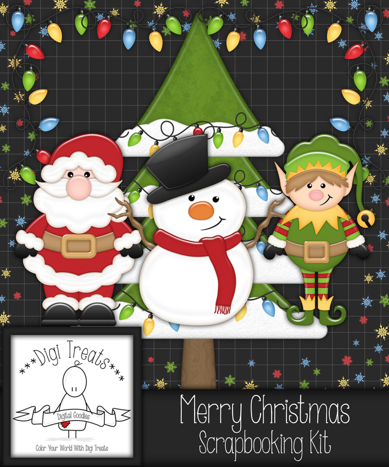 Merry Christmas Digital Scrapbook Kit. Holiday Themed | Etsy