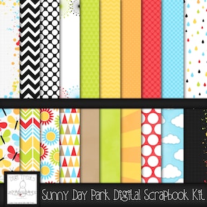 Sunny Day Park Digital Scrapbook Kit. Playground/park Themed Scrapbook ...
