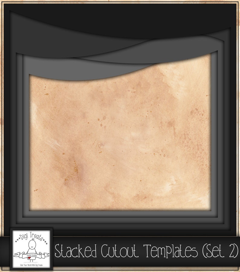 Stacked Cut Out Templates Set 2. PNG 12X12 Templates. - Etsy