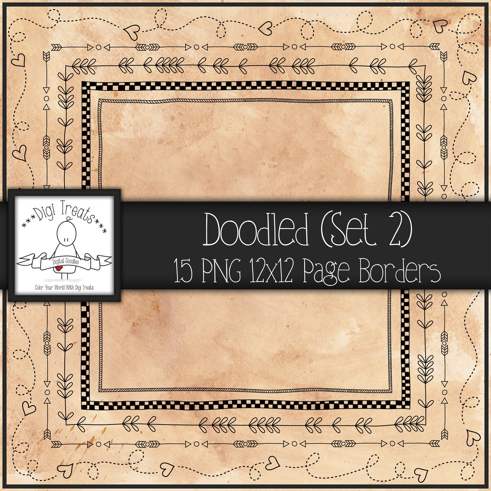 Doodled Set 2. Scrapbook Page Borders. 15 High Quality - Etsy