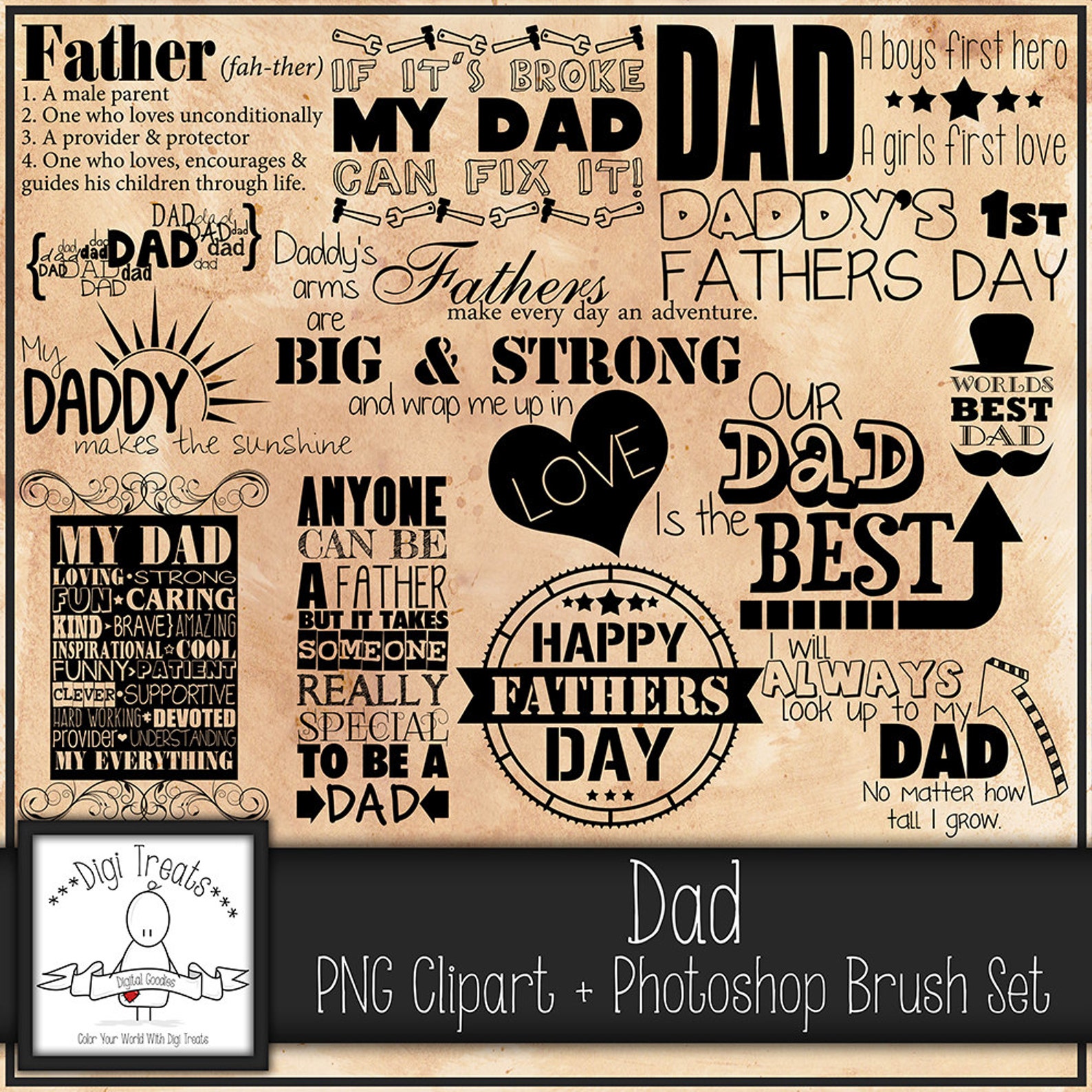 Dad Word Art. Quotes and Phrases. Scrapbooking Card Making & | Etsy