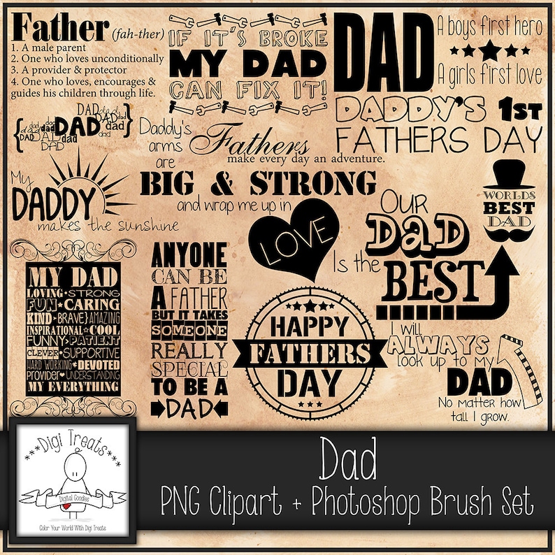 Dad Word Art. Quotes and Phrases. Scrapbooking Card Making & | Etsy