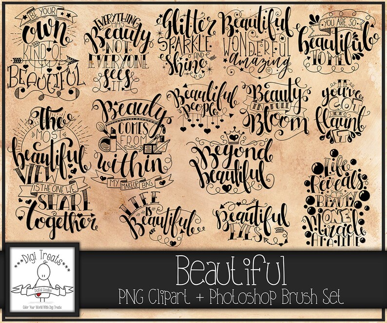 Beauty Word Art Scrapbooking Card Making Photo Overlay Word | Etsy