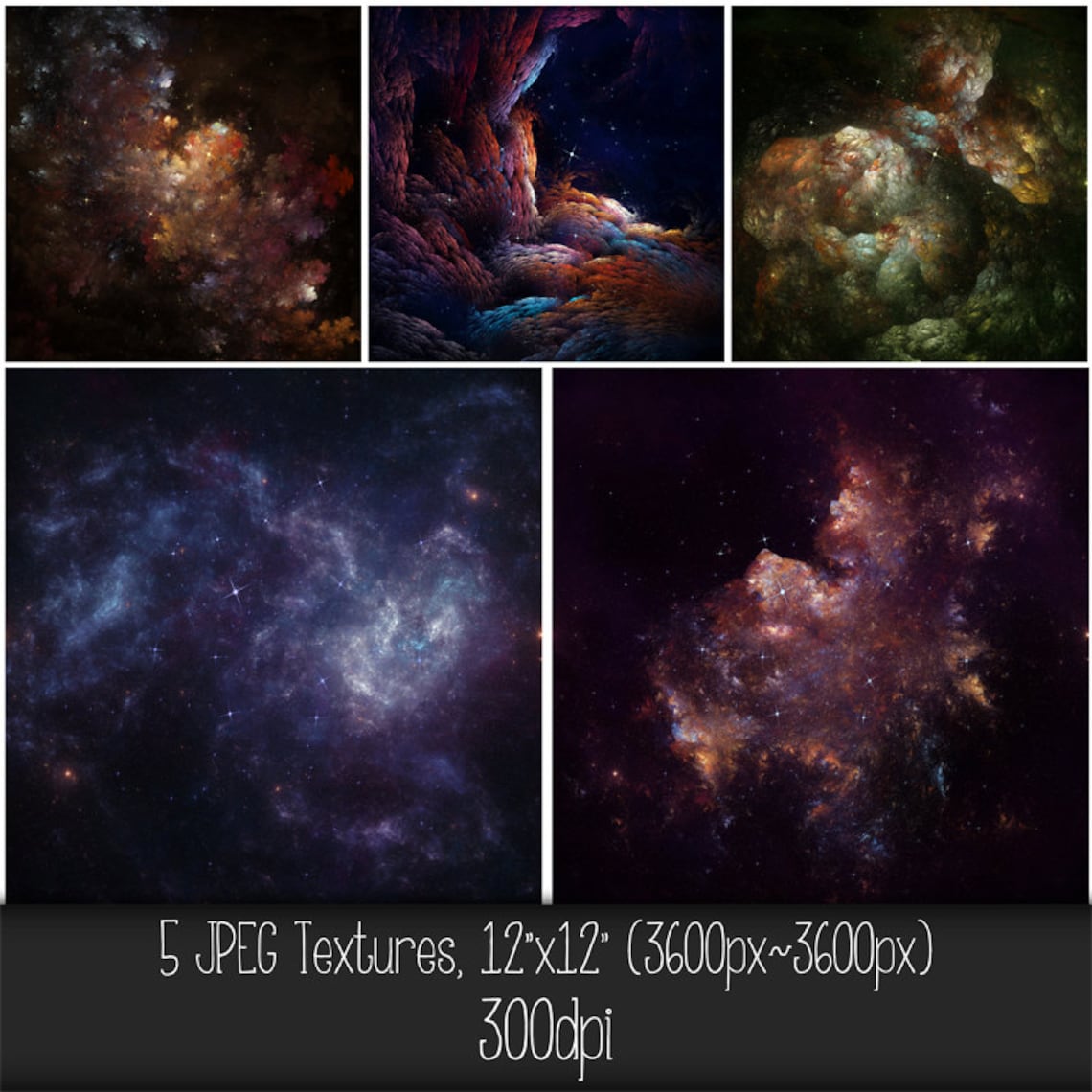 5 Digital Textures Nebula Textures JPEG Photography | Etsy