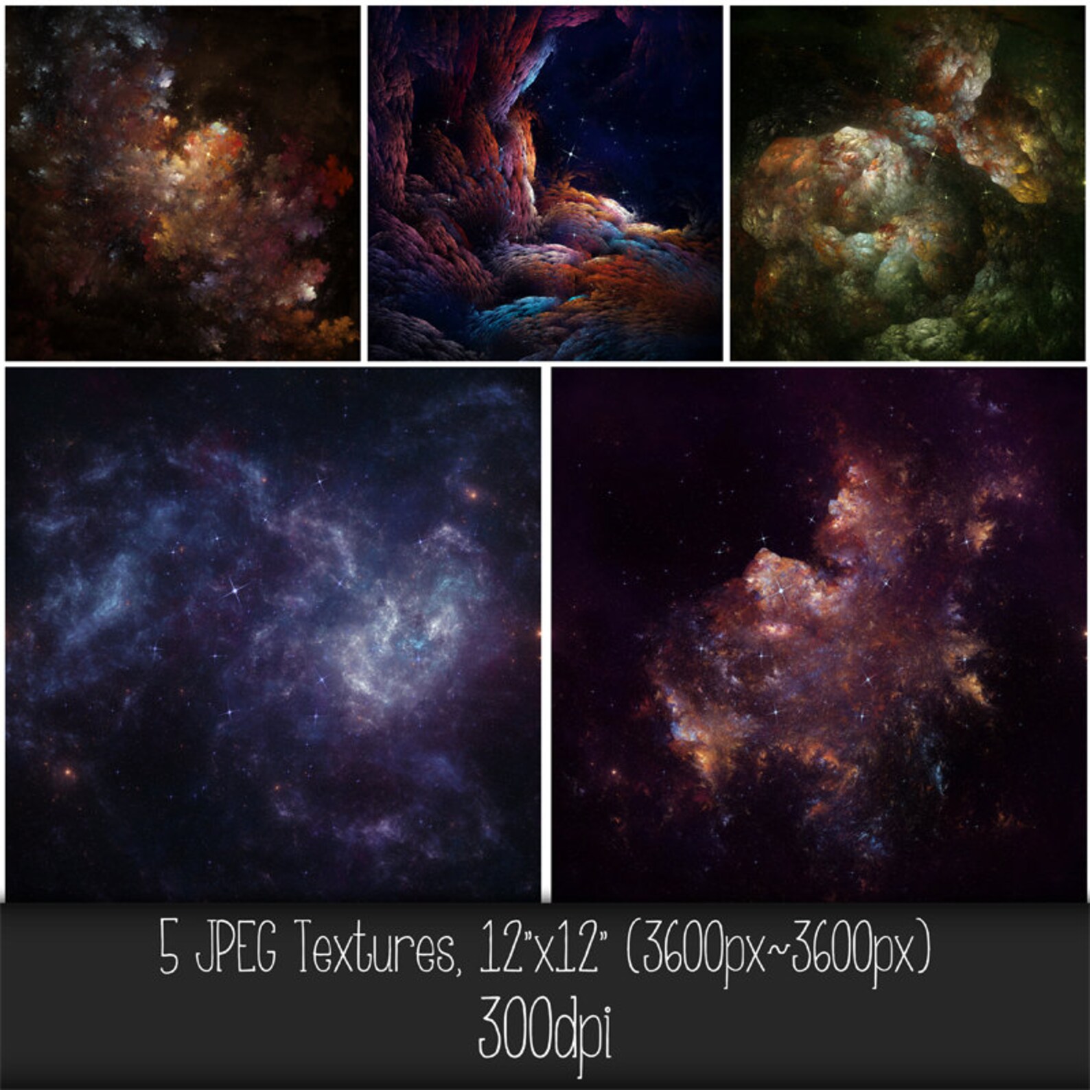 5 Digital Textures Nebula Textures JPEG Photography | Etsy