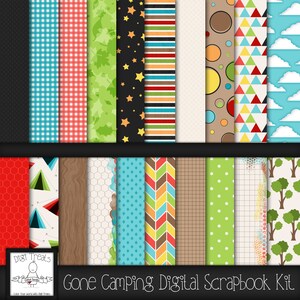 Gone Camping Digital Scrapbook Kit. Camping, Outdoor Themed Scrapbook ...