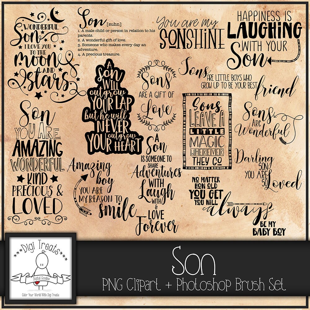 Son Word Art Scrapbooking Card making Photo Overlay Word | Etsy