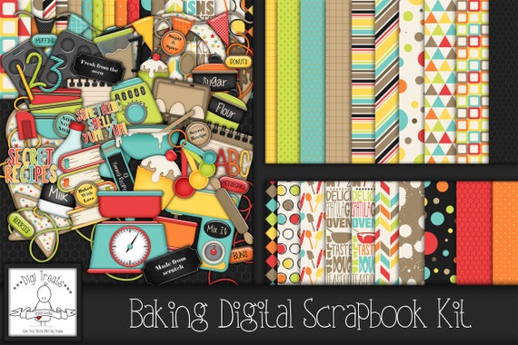 Baking Digital Scrapbook Kit Baking Themed Scrapbook Kit Etsy