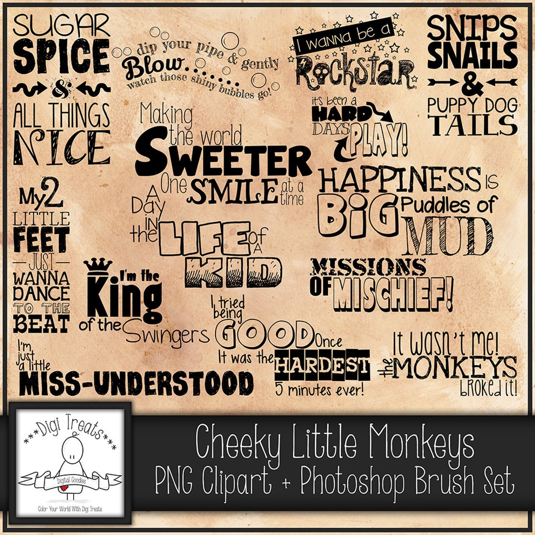 Kids Word Art, Cheeky Little Monkey, Scrapbooking, Card Making, Photo ...