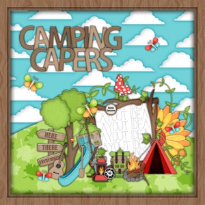 Gone Camping Digital Scrapbook Kit. Camping, Outdoor Themed Scrapbook ...