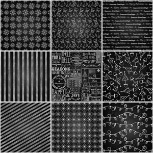 Chalkboard Christmas, Digital Scrapbook Paper, 12x12, Christmas Paper ...