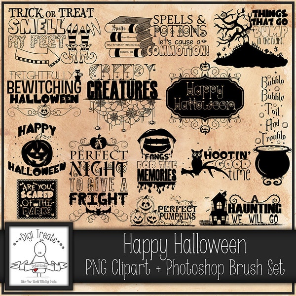 Spooky Word Clip Art - Etsy