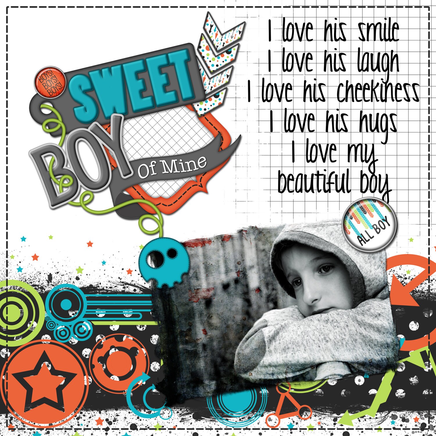 Boys Word Art Clusters 5 Large Clip Art Clusters Boys Themed | Etsy