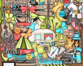 Camping Clip Art - Etsy