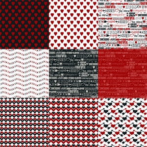 Lots of Love, 12x12 Digital Scrapbook Paper, Romance, Valentines, LOVE ...