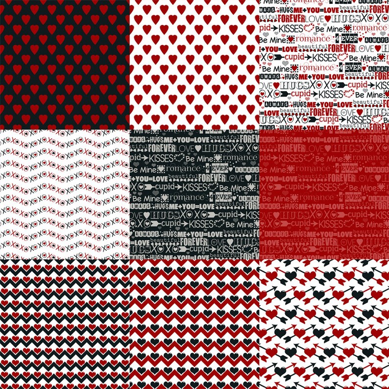 Lots of Love 12x12 Digital Scrapbook Paper Romance - Etsy