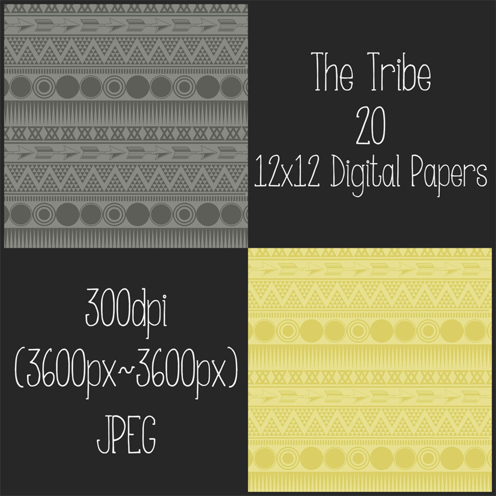 The Tribe Digital Scrapbook Paper. Jpeg 12x12 - Etsy