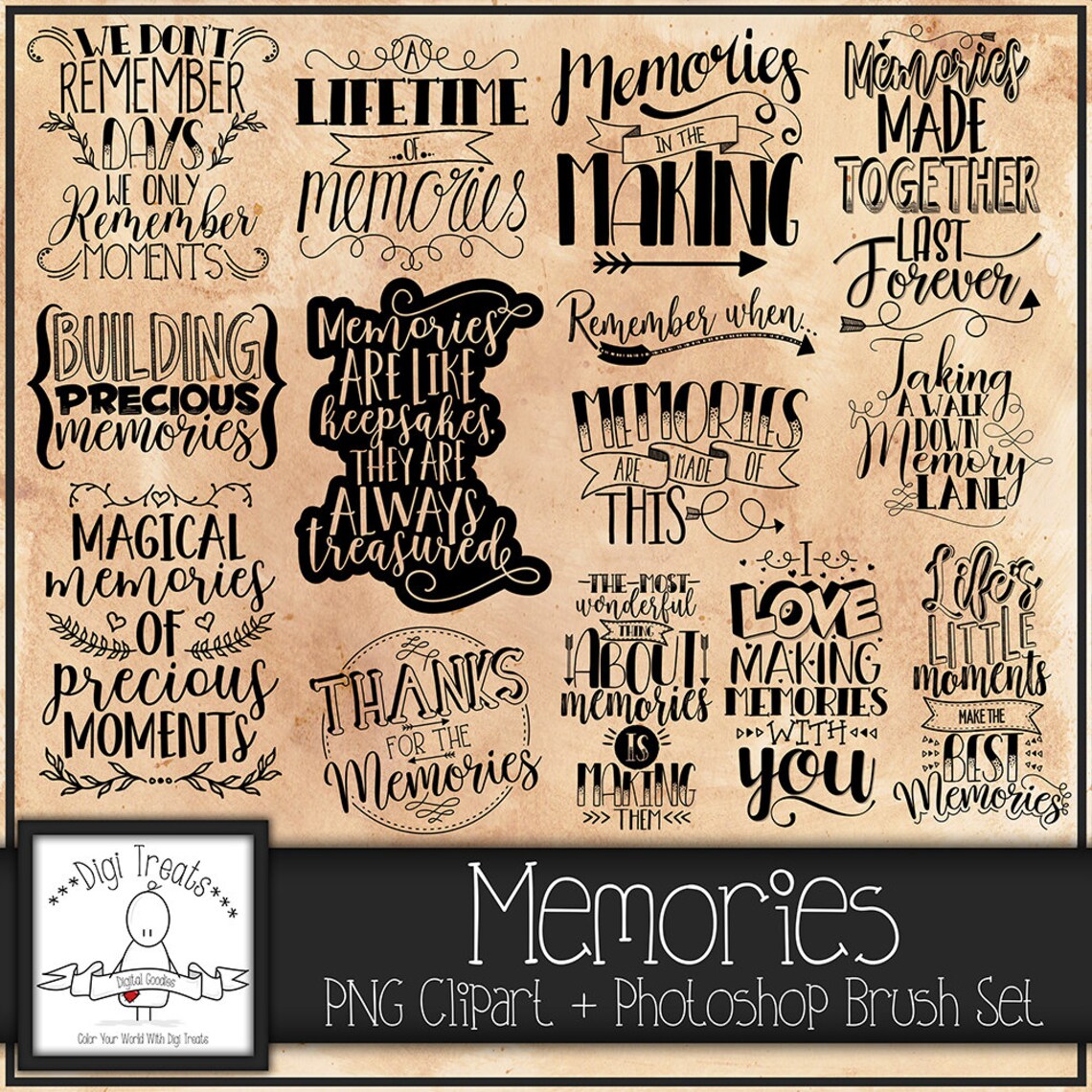 Memories Word Art Scrapbooking Card Making Photo Overlay - Etsy