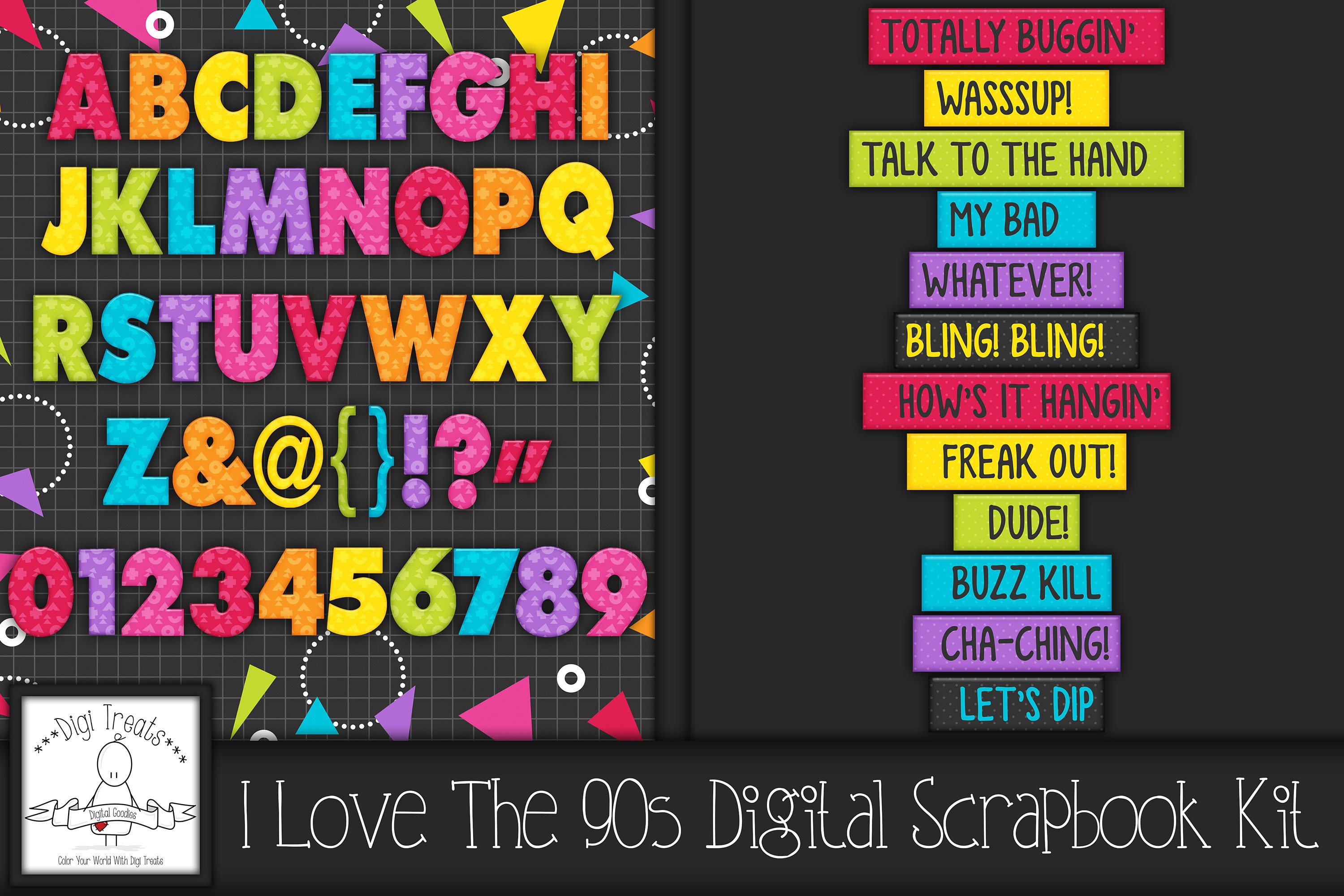 I Love The 90s Digital Scrapbook Kit. 1990s Themed Scrapbook | Etsy