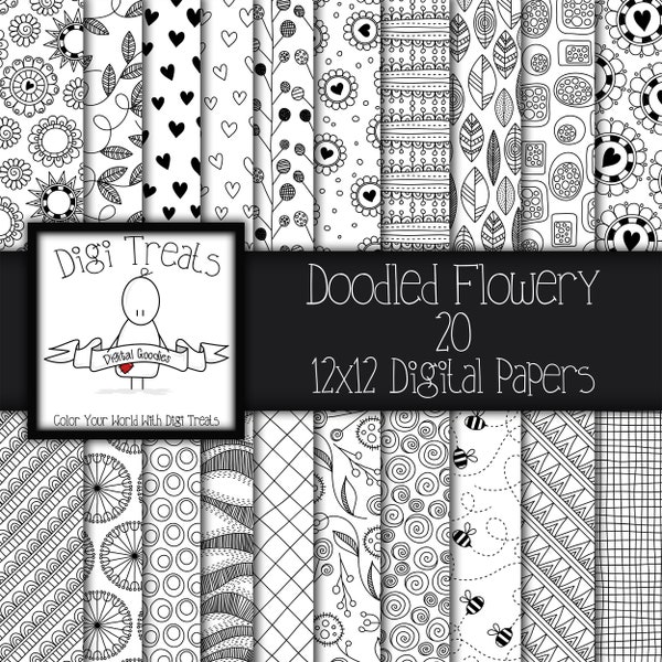 Black and White Digital Papers - Etsy