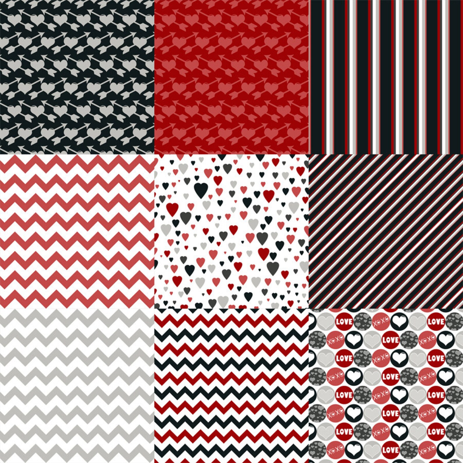 Lots of Love 12x12 Digital Scrapbook Paper Romance - Etsy