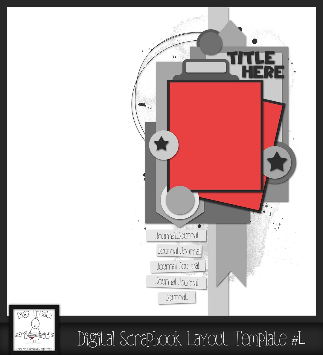 12x12 Digital Scrapbook Layout Template #4. *instant Download* - Etsy