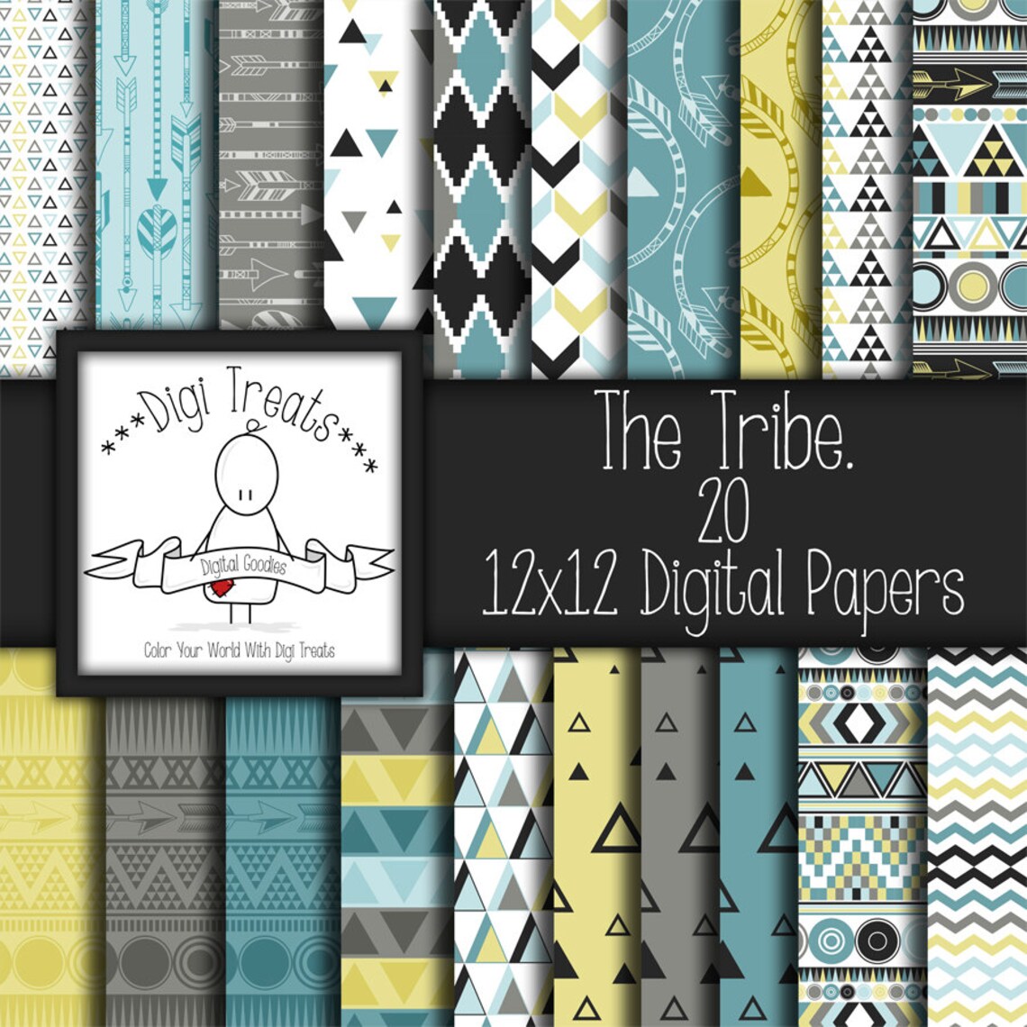 The Tribe Digital Scrapbook Paper. Jpeg 12x12 - Etsy