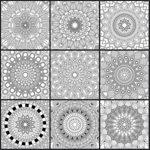 Doodled Mandalas Digital Scrapbook Paper. Scrapbooking Papers | Etsy