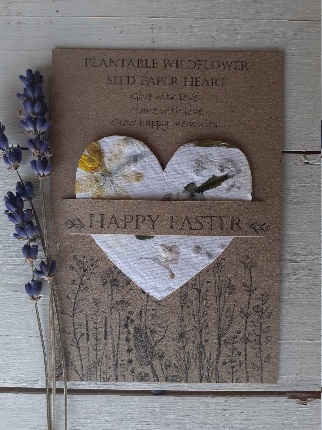 HAPPY EASTER Plantable Wildflower Seed Heart Favour - Etsy