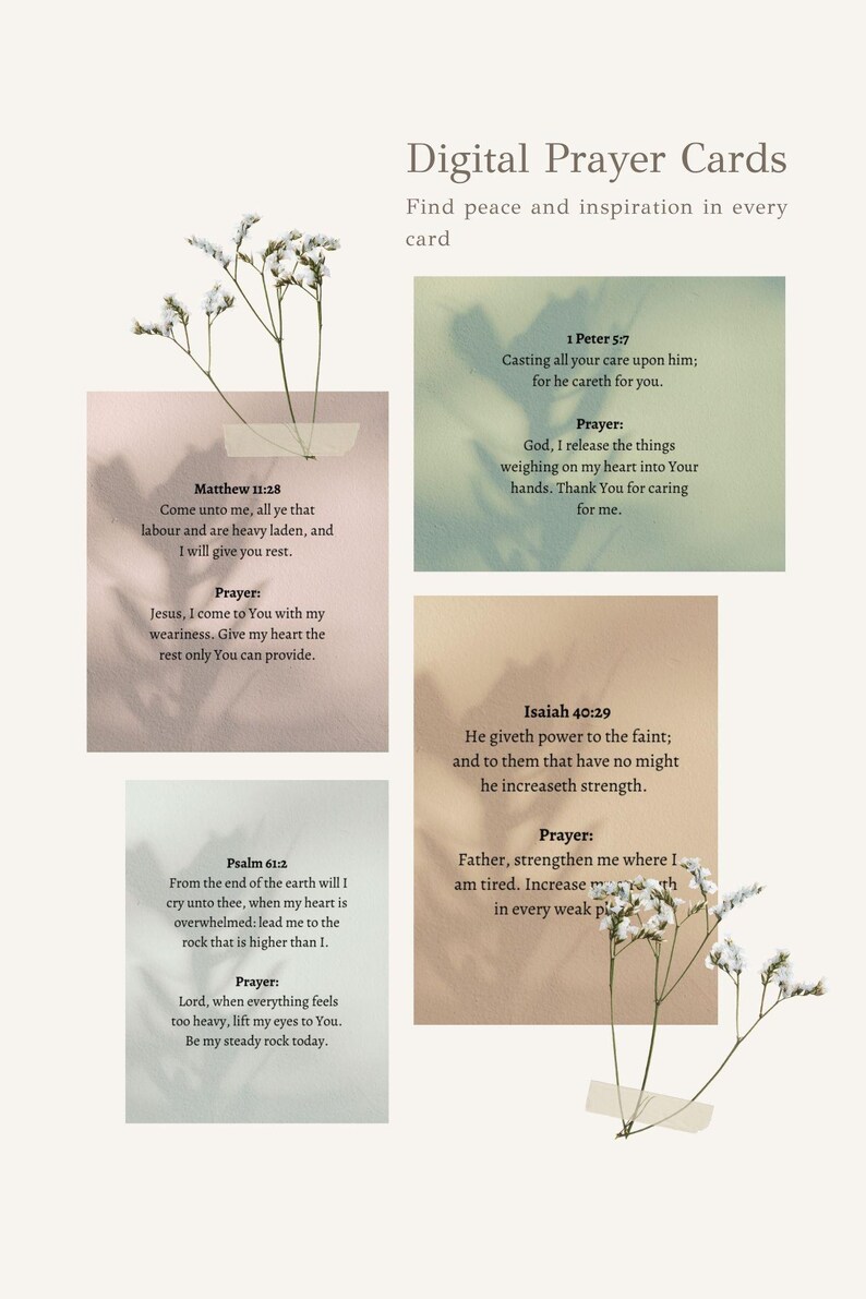 30 Christian Prayer Cards - Scripture Cards for Overwhelmed Moms ...