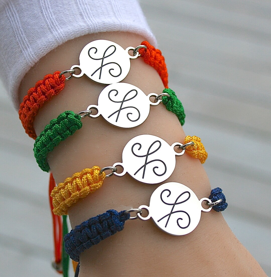 Friendship Symbol Stainless Steel Charm Bracelet, Adjustable Durable ...