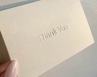 Embossed Thank You Cards Set of 6 - Etsy