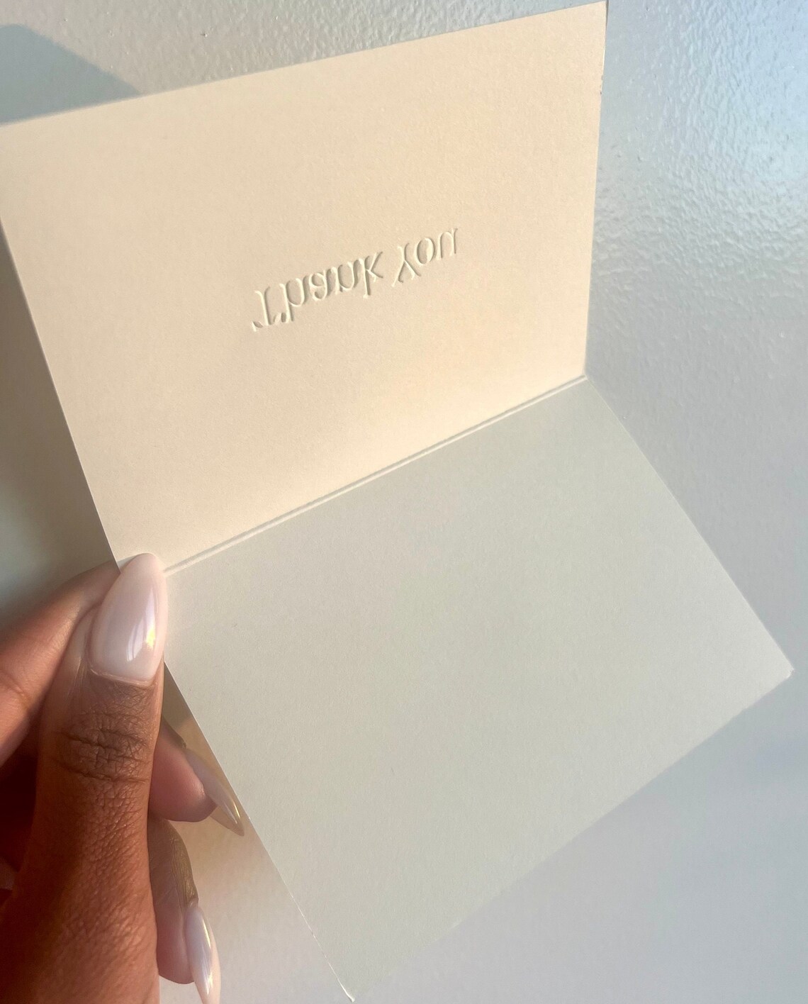 Minimalist Embossed Thank You Card (folded) | Blind Embossed | Set of 6 ...