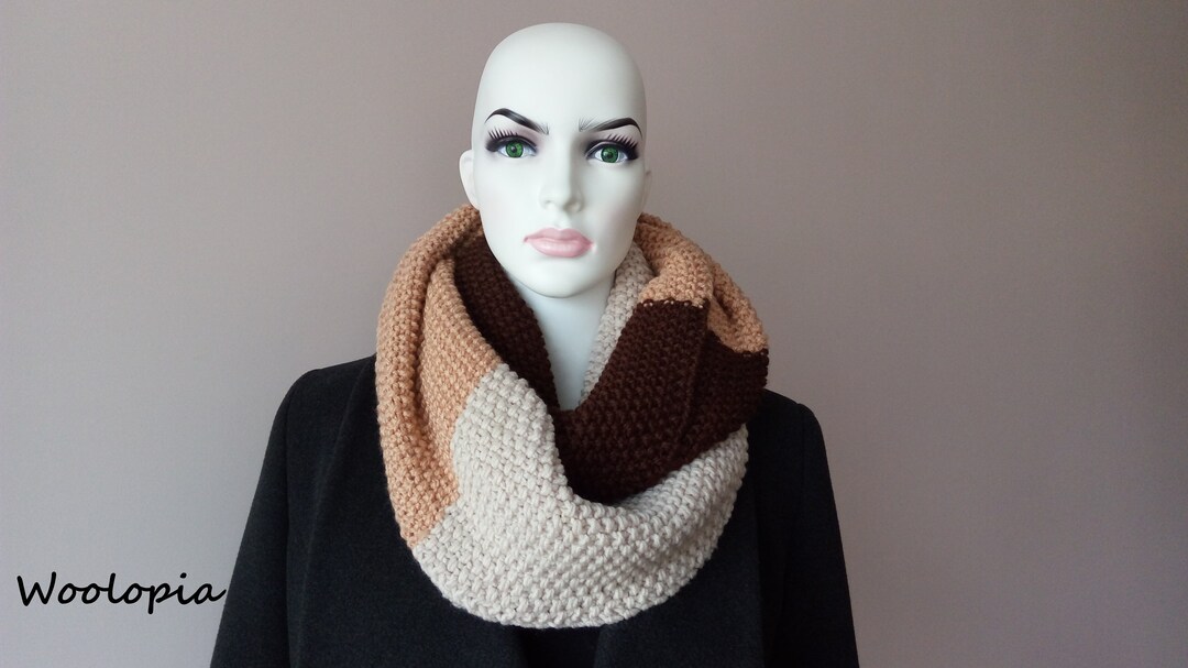 Christmas Gift.handknit Infinity Scarf.handmade Scarf - Etsy