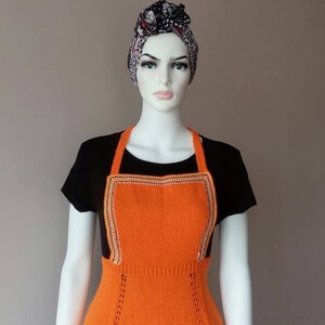 Women's Apron, Kitchen Apron With Crochet in Colours Around, Handmade ...