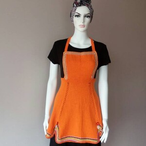 Women's Apron, Kitchen Apron With Crochet in Colours Around, Handmade ...