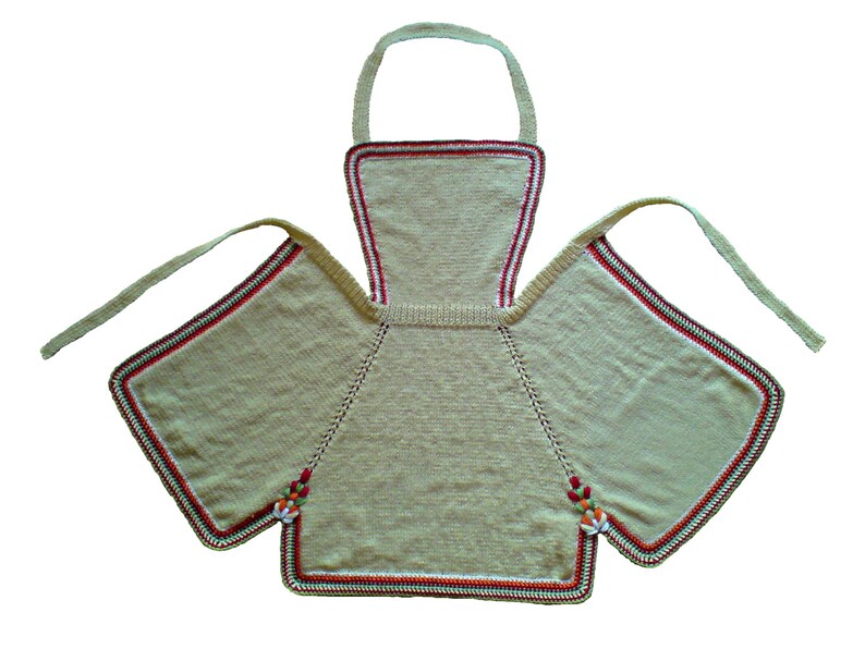 Women's Apron, Kitchen Apron With Crochet in Colours Around, Handmade ...
