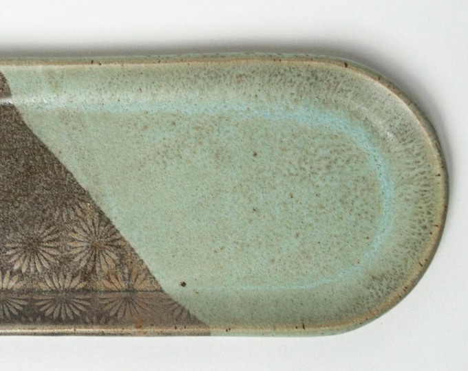 Handmade Gray & Blue Ceramic Serving Tray / Olive Tray / Cheese Dish - Etsy