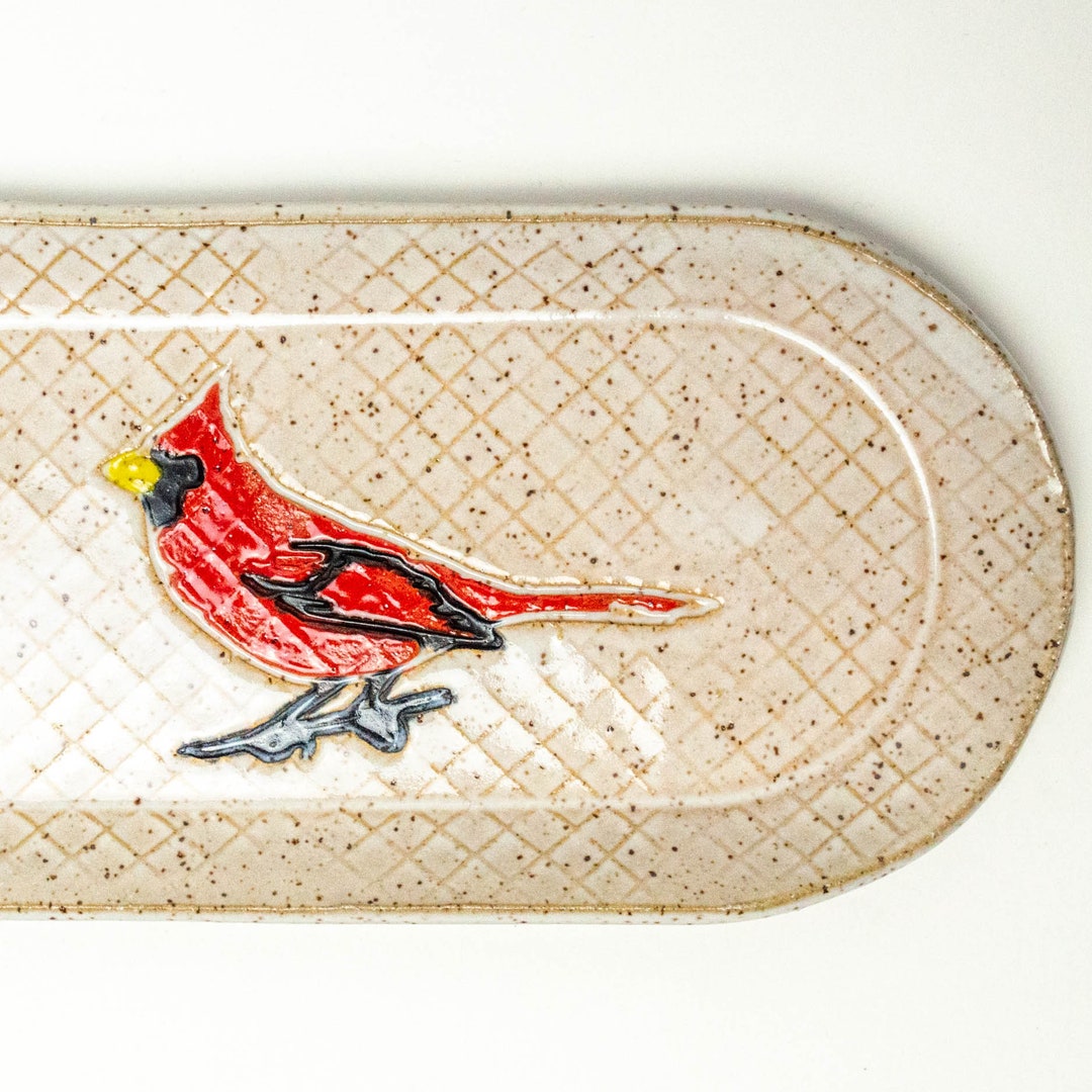 Cardinal Handmade Ceramic White Platter / Serving Dish - Etsy