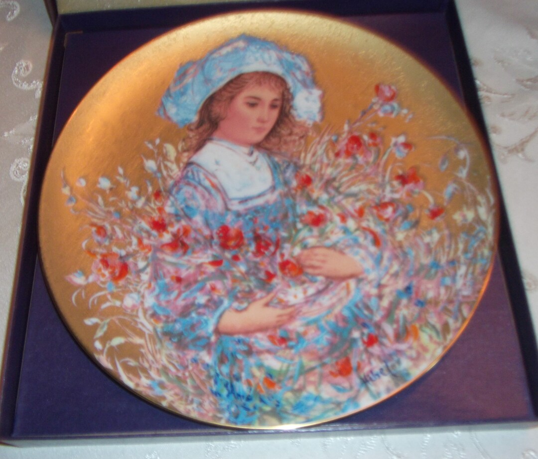 Edna Hibel FLOWER GIRL SERIES. Limited Edition and Numbered in Original ...