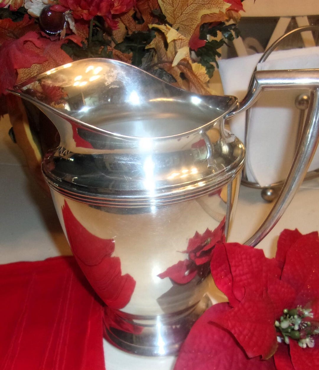 Vintage Wm. Rogers Silverplate Water Pitcher: Exeter Eagle Star ...