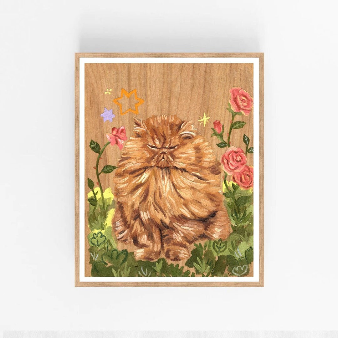 Grumpy Poof Cat - Art Print 8x10", Fine Art Print, Art Print, Wall Art ...