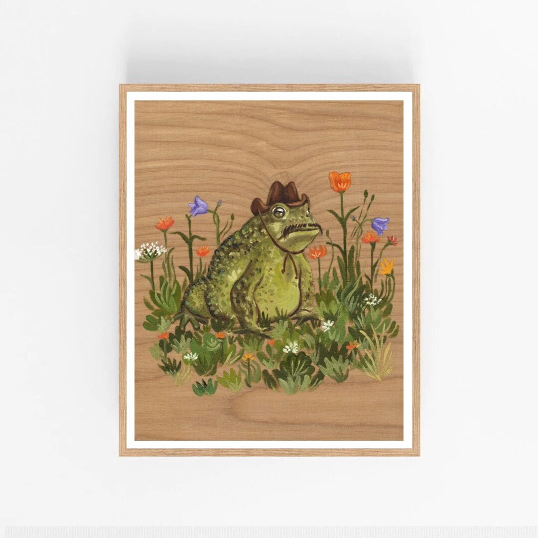 Cowboy Frog Art, Frog Art Print, Lonely Cowboy Print, Western Wall Art ...